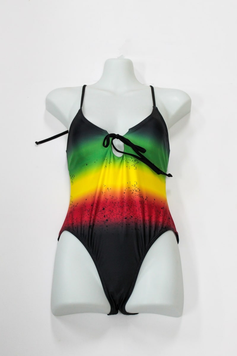 Reggae/Rasta Flag Grunge One Piece Swimsuit – 876 Worldwide